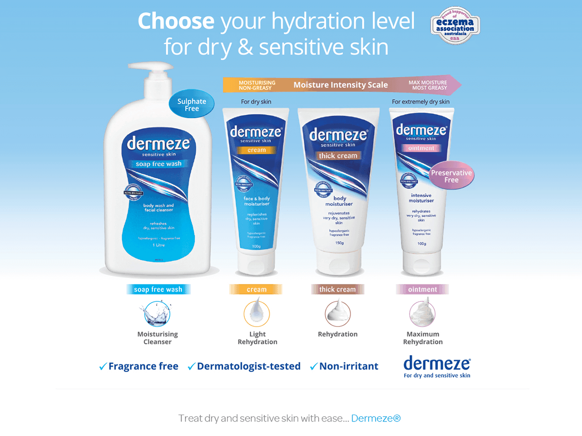Dermeze Moisturising Range Treat Dry And Sensitive Skin